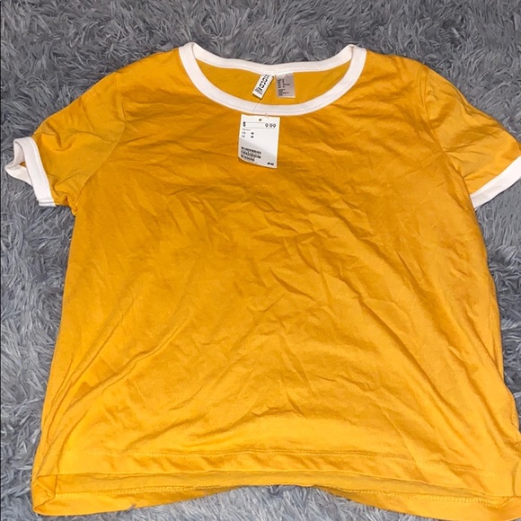 H&M | Tops | Nwt Hm Mustard Yellow Basic Tee | Poshmark